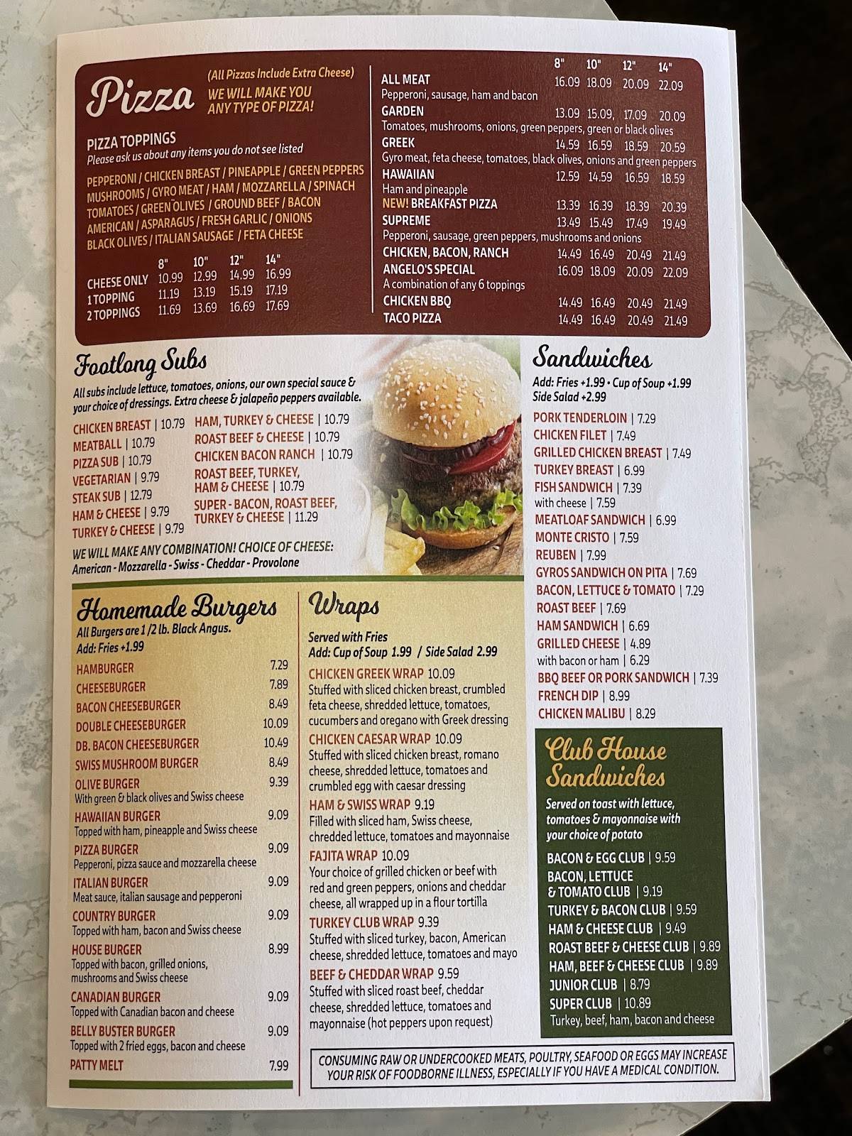 Menu at Howe restaurant, Howe, IN-9
