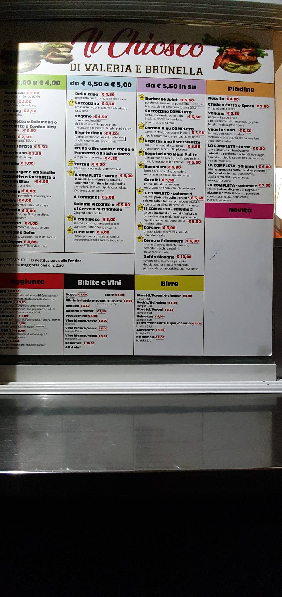 Menu da Il Chiosco ARCOBALENO, Milano