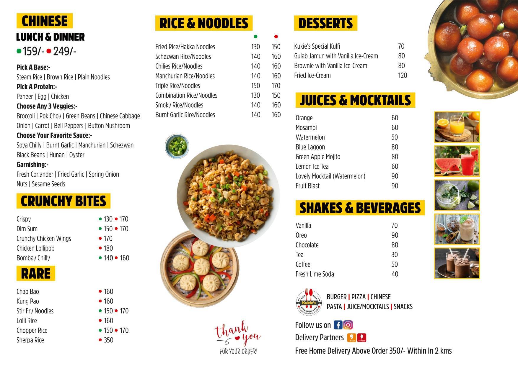 Menu at Kukie's Multicuisine Food Studio, Navi Mumbai, Shop No 2 Plot ...