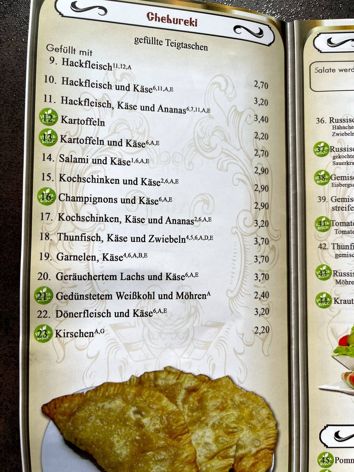 Speisekarte von Lada restaurant, Paderborn