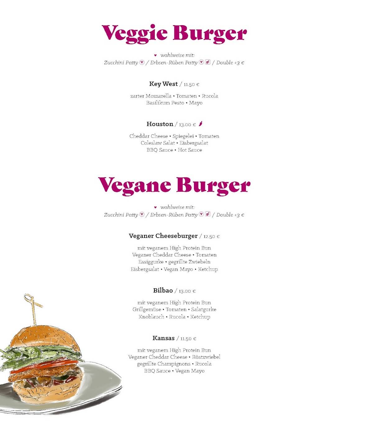 Speisekarte von Le Burger Wiener Neustadt restaurant, Wiener Neustadt