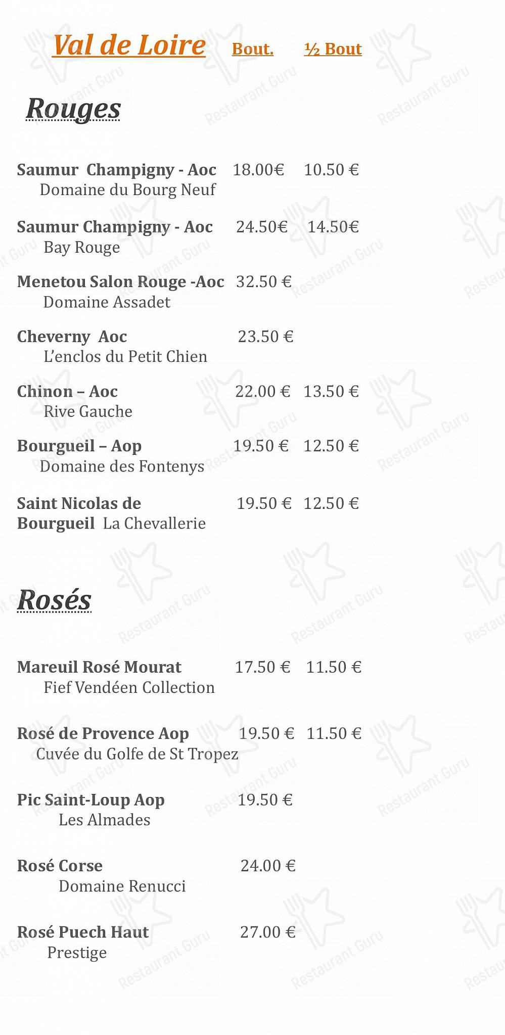 Menu au Restaurant Le Haras, Saint-Étienne-de-Montluc