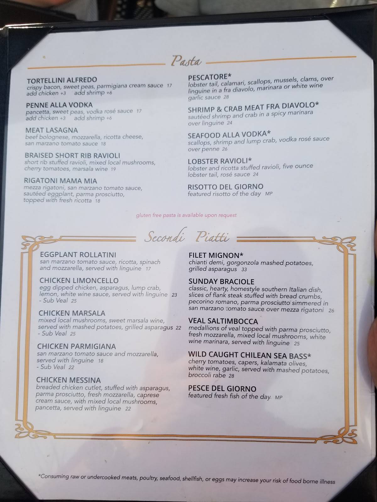 Menu at Limoncello West Chester restaurant, West Chester