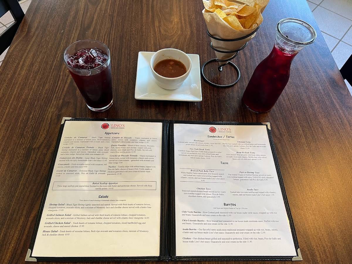 Menu at Linos Mexican Cuisine restaurant, Bakersfield
