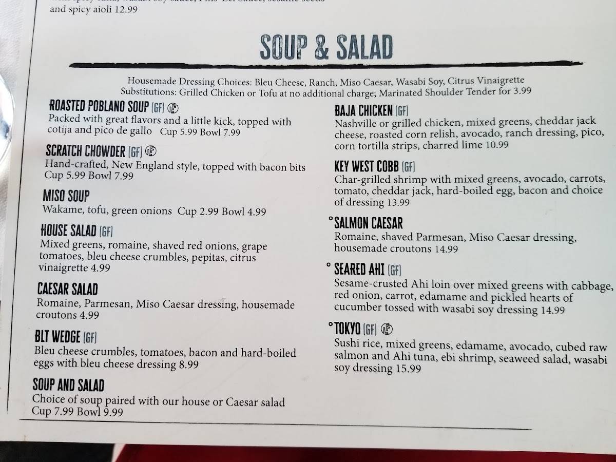 Menu at Lucky Fins Meridian restaurant, Meridian, N Eagle Rd