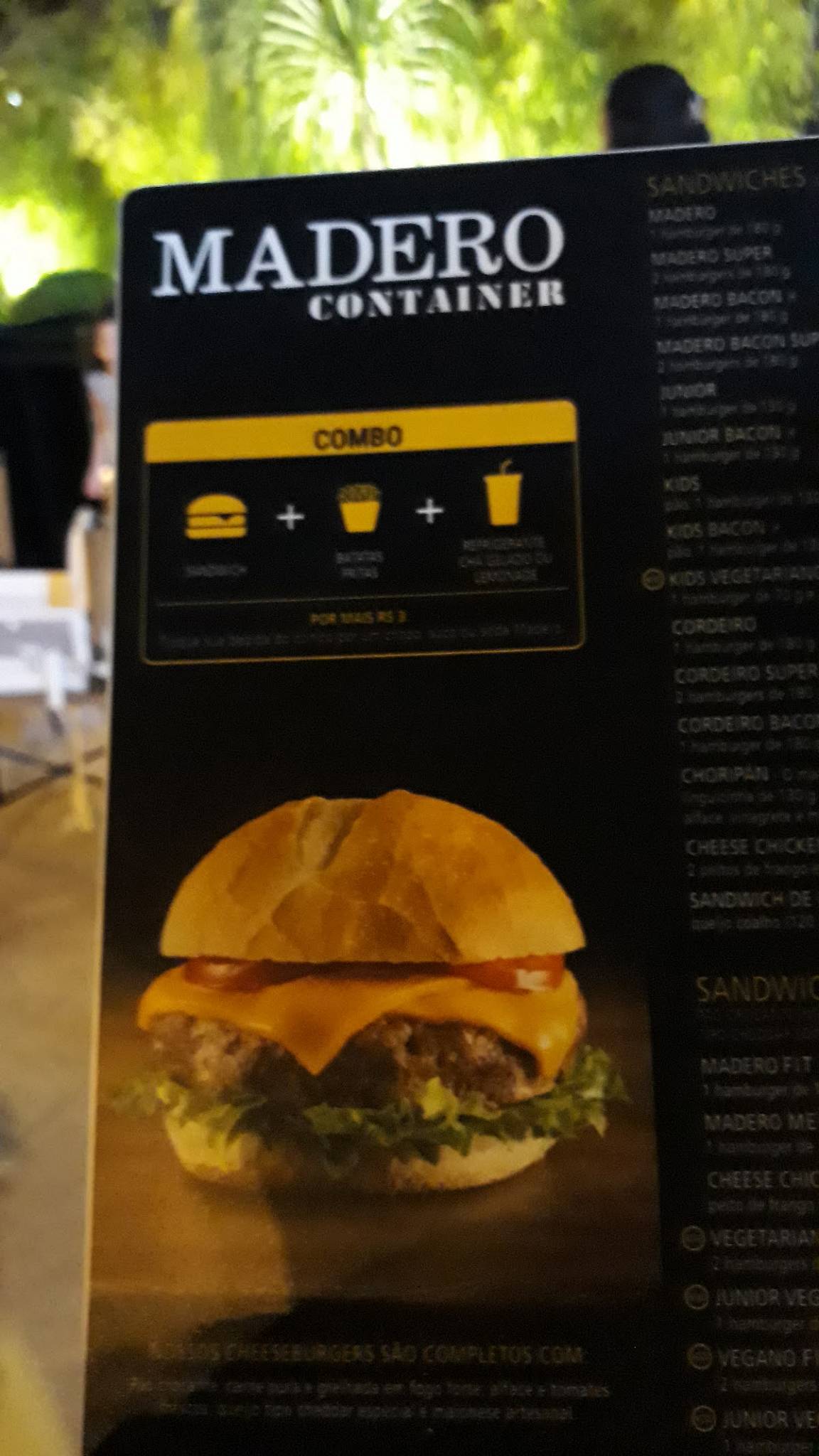 Menu em Madero Container Aerotown restaurante, Rio de Janeiro