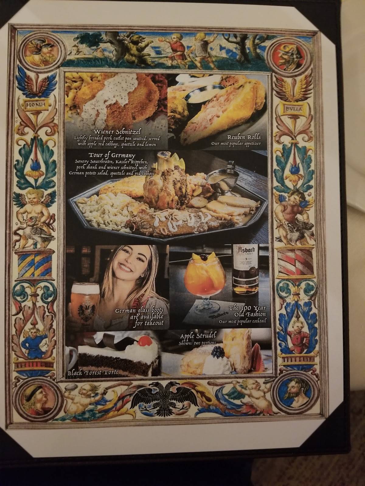 Menu at Mader's Restaurant, Milwaukee