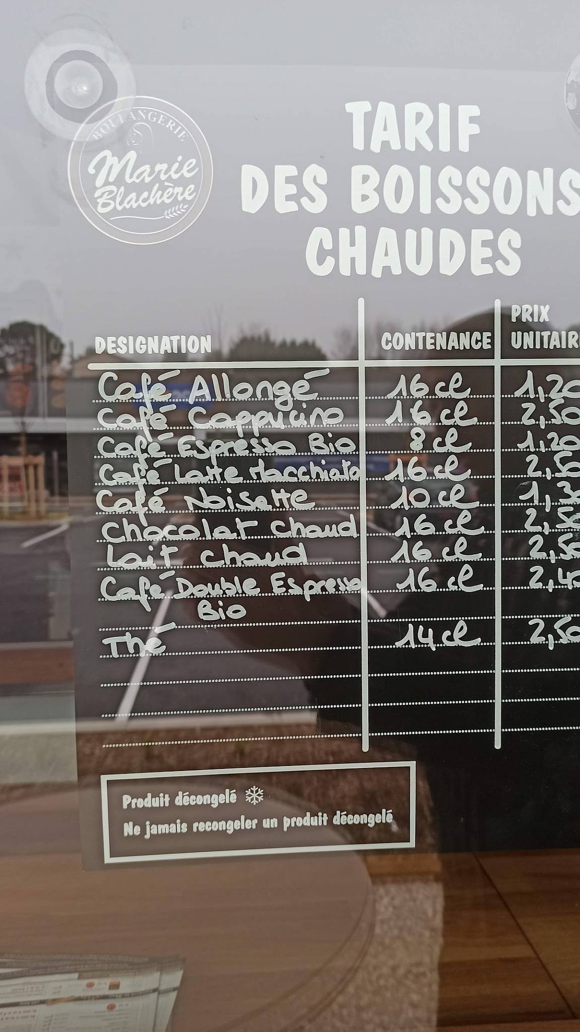 Menu au Marie Blachère Boulangerie Sandwicherie Tarterie, Saint-Chamond