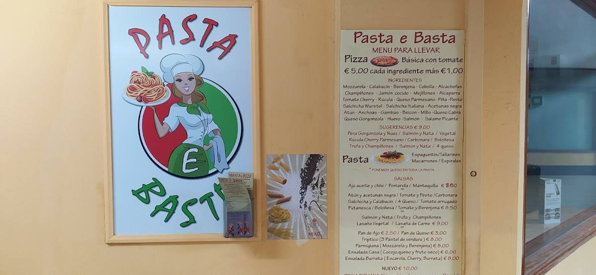 Menu at PASTA E BASTA restaurant, La Garita