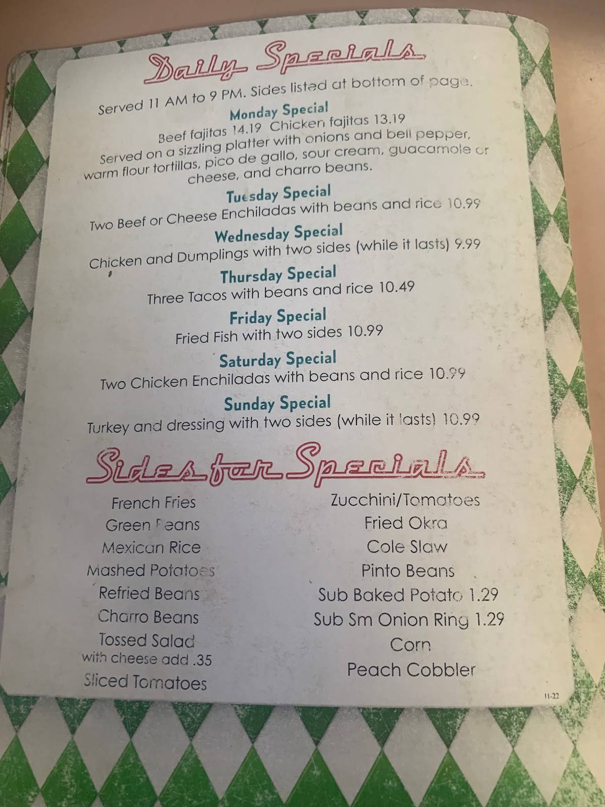 Menu at Ponte's Diner restaurant, Fairfield, 901 US Hwy 84 W