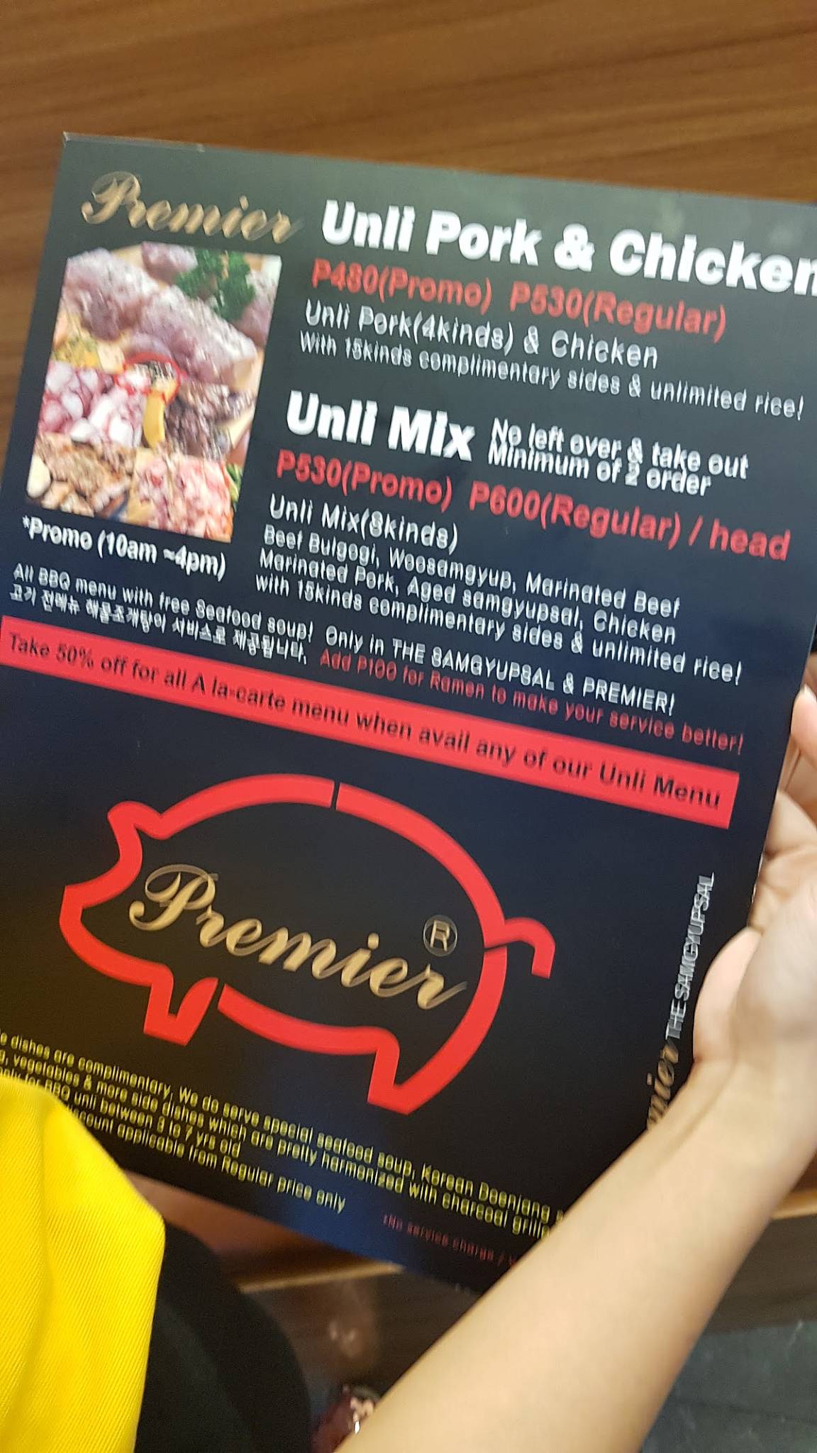 Menu at Premier The Samgyupsal - The Rise restaurant, Makati