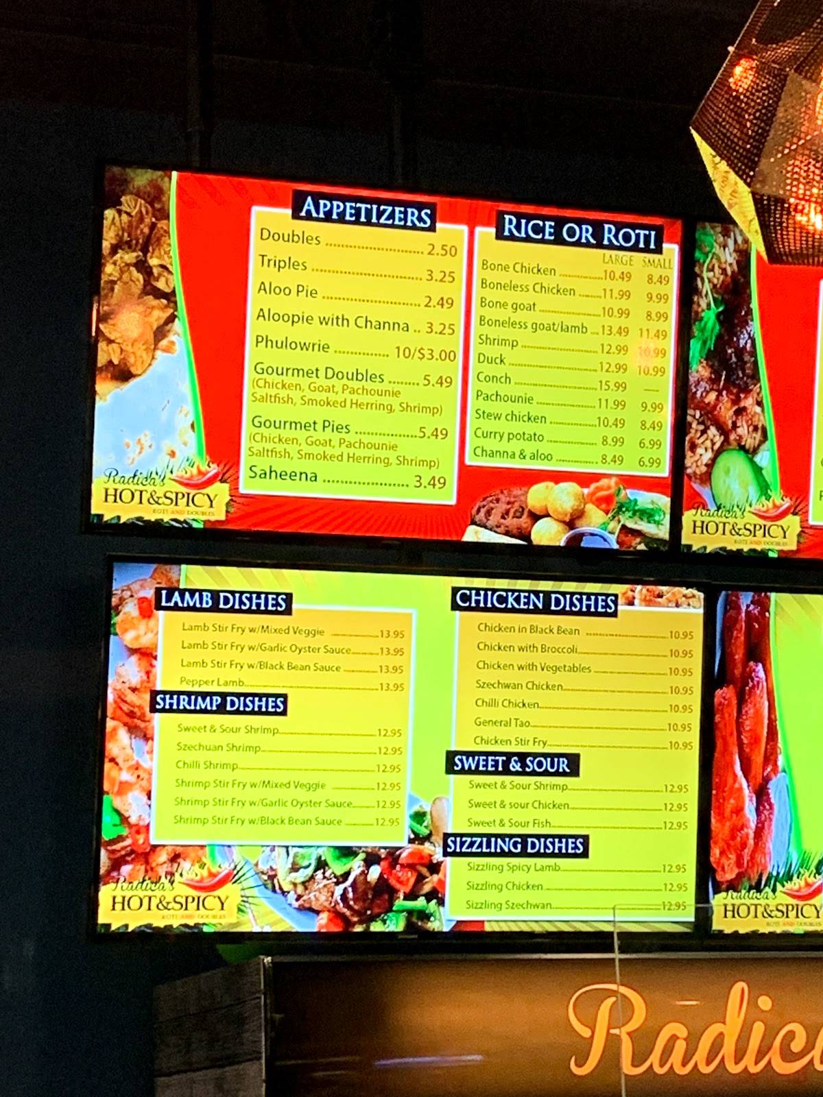 Menu at Radica’s Hot & Spicy restaurant, Brampton, 263 Queen St E Unit#3