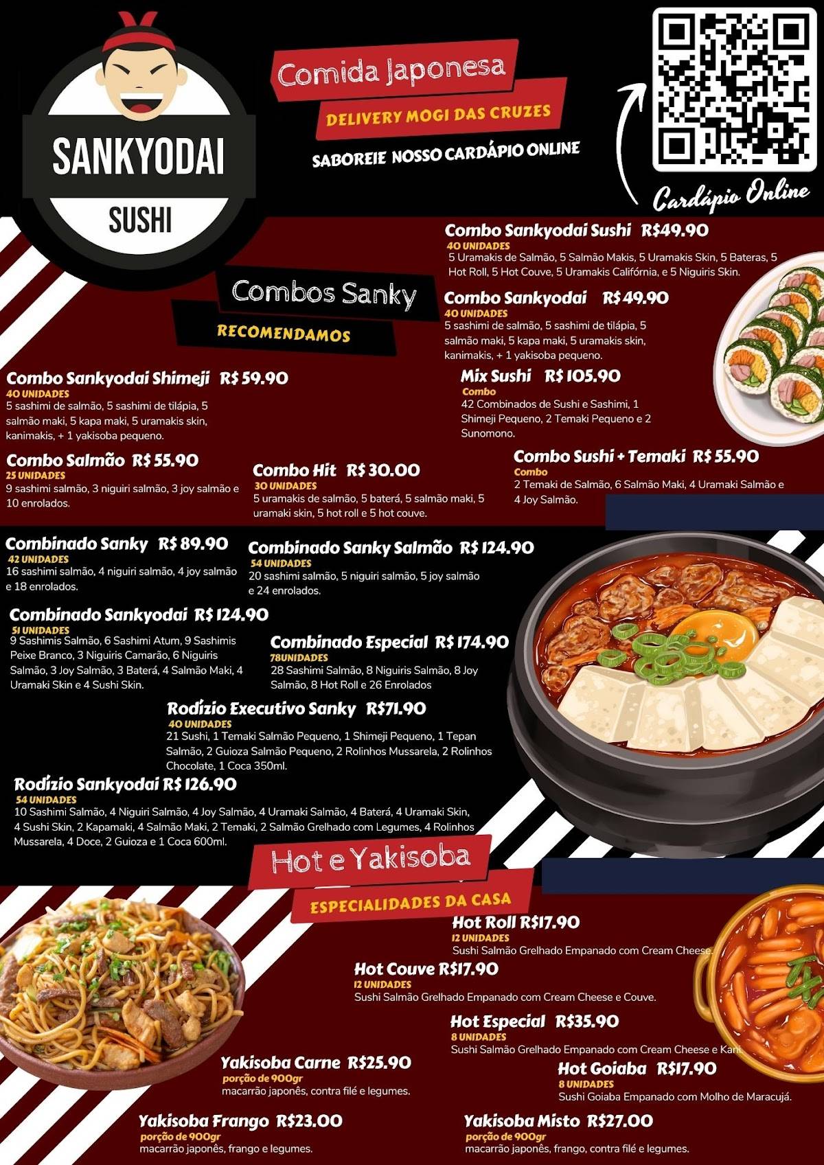 Menu em Restaurante Japonês - SANKYODAI SUSHI, Mogi das Cruzes