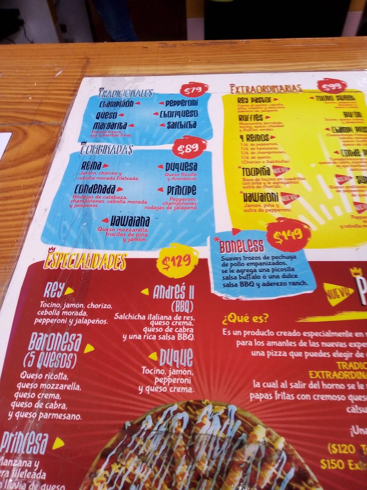 Carta del restaurante Rey Pizza - Coatepec, Coatepec
