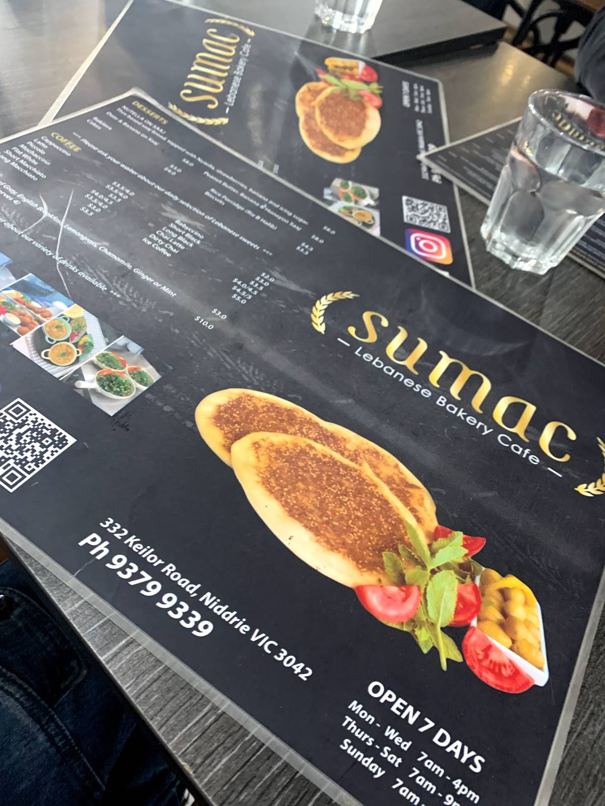 Menu at SUMAC - Lebanese Bakery Cafe, Niddrie