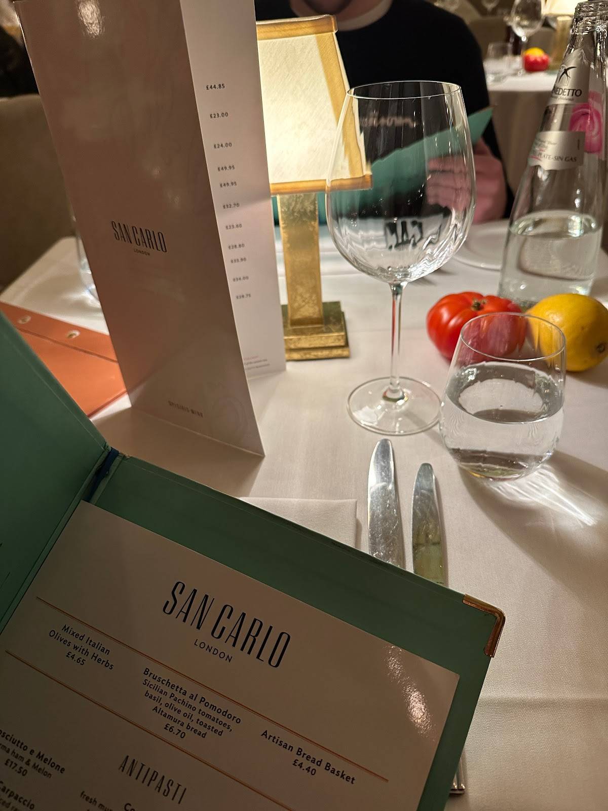 Menu at San Carlo - London restaurant, London, 2 Regent Street Saint ...
