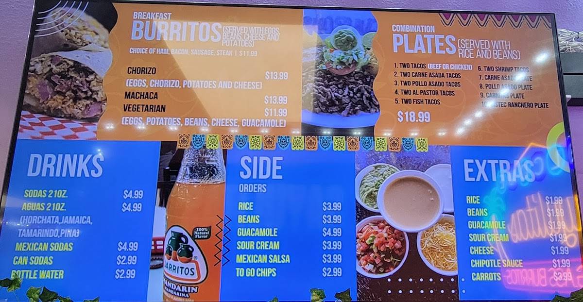 Menu at Sayulitas restaurant, Las Vegas