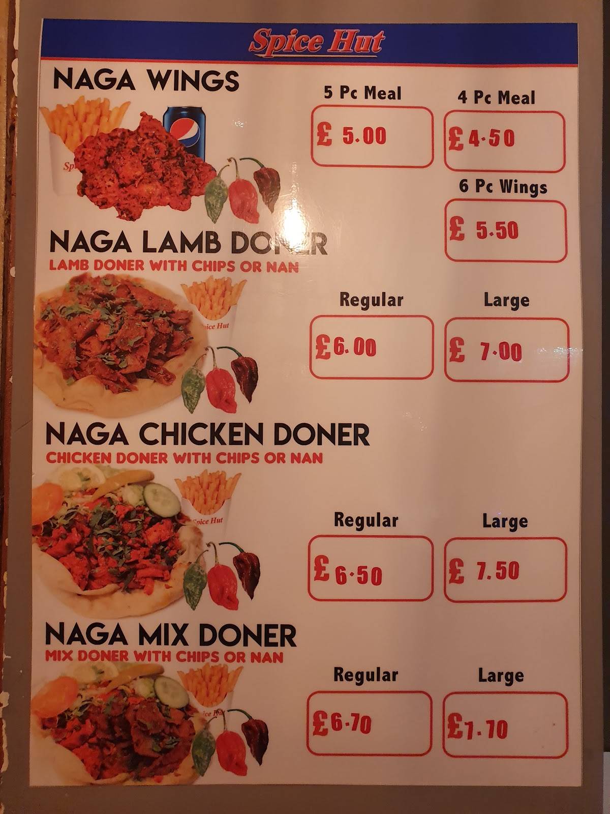 Menu at Spice Hut Romford restaurant, Romford
