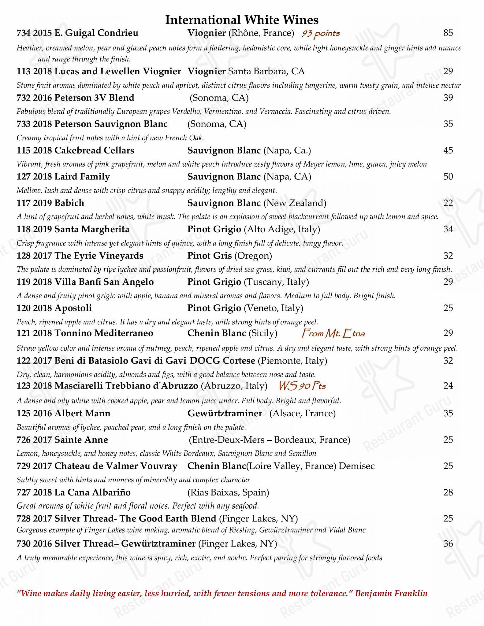 Menu at Station Square restaurant, Youngstown, Belmont Ave