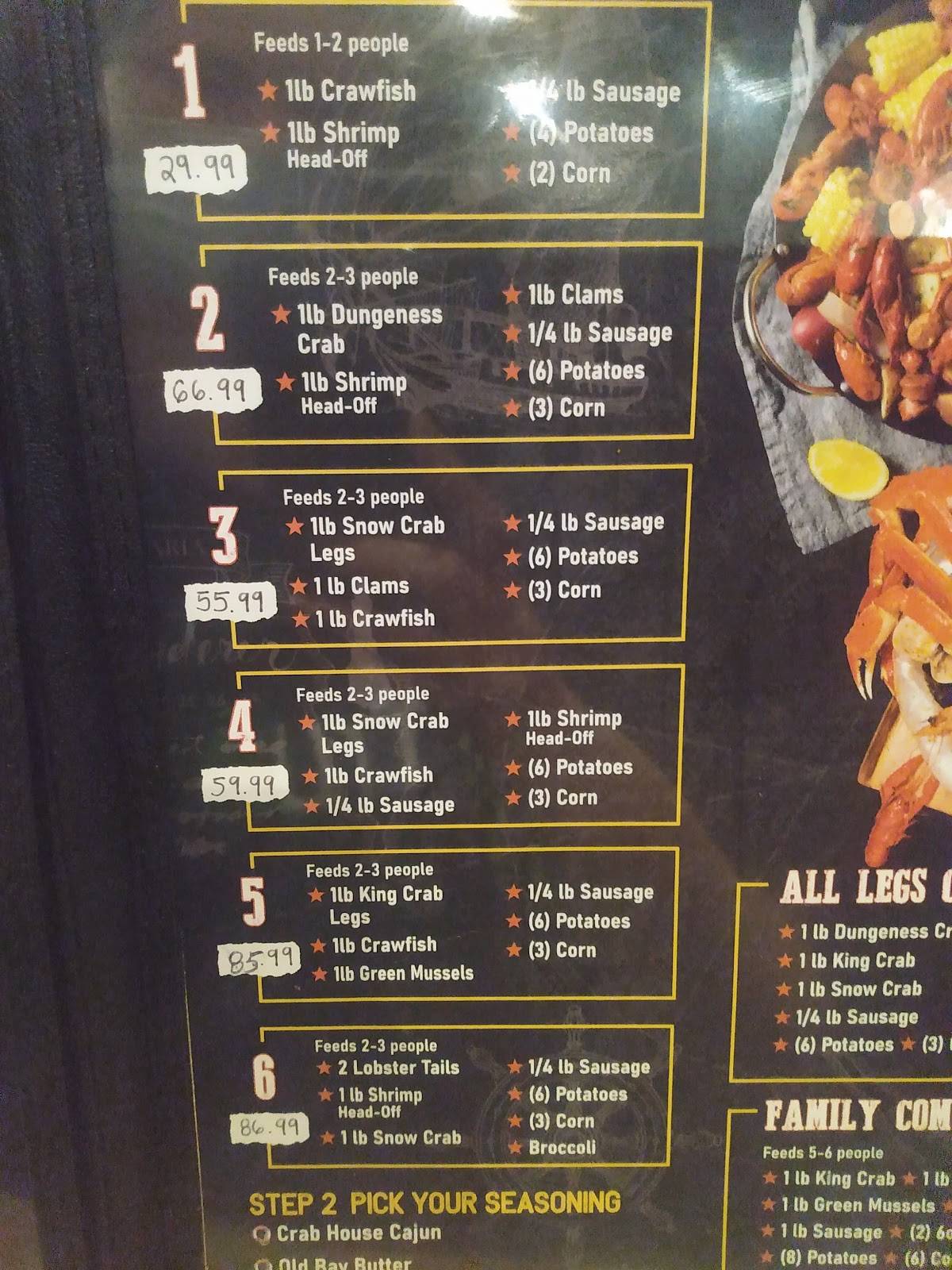 Menu at Storming Crab restaurant, Ocala