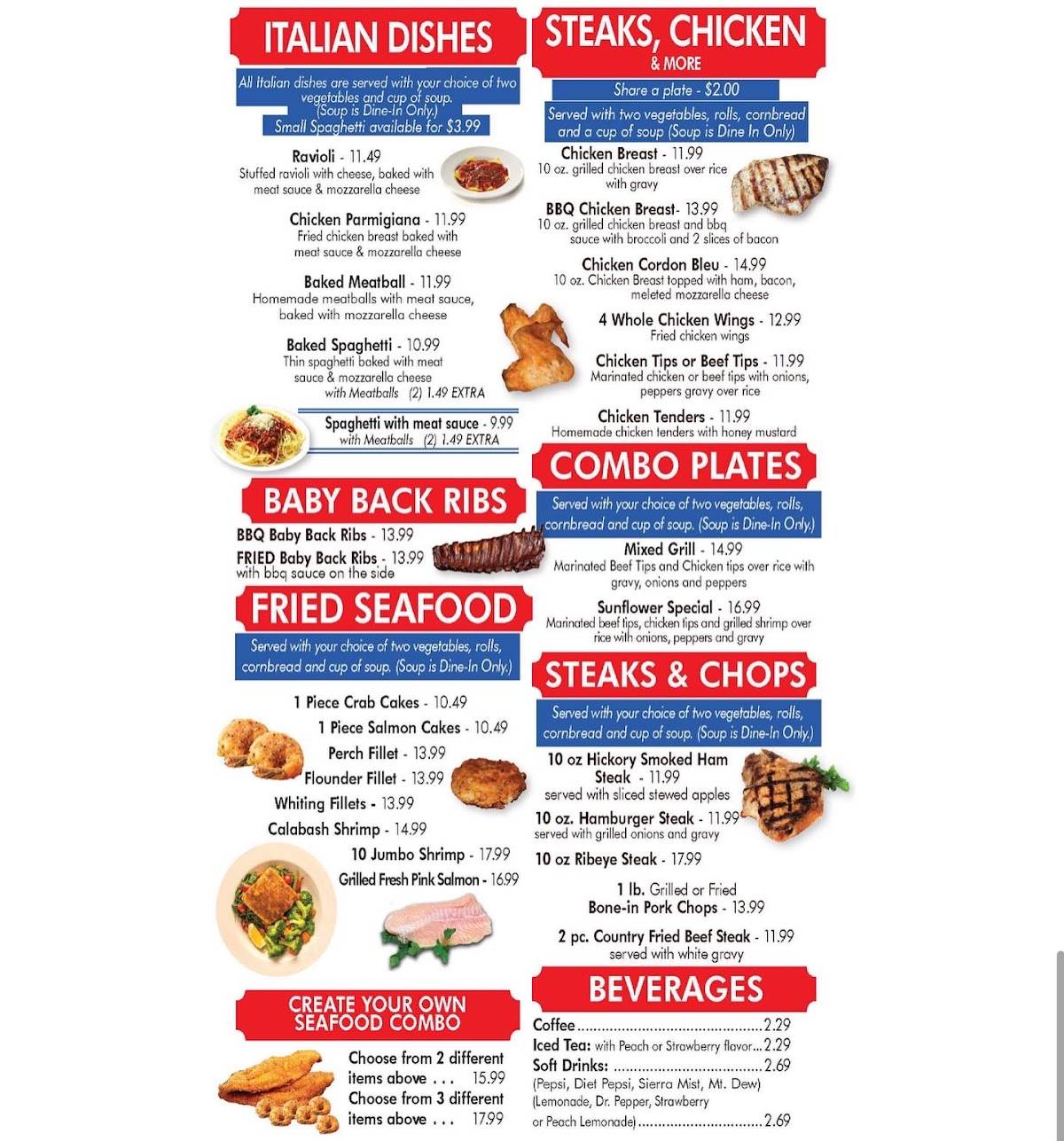 Menu at Sunflower Family Restaurant, Charlotte