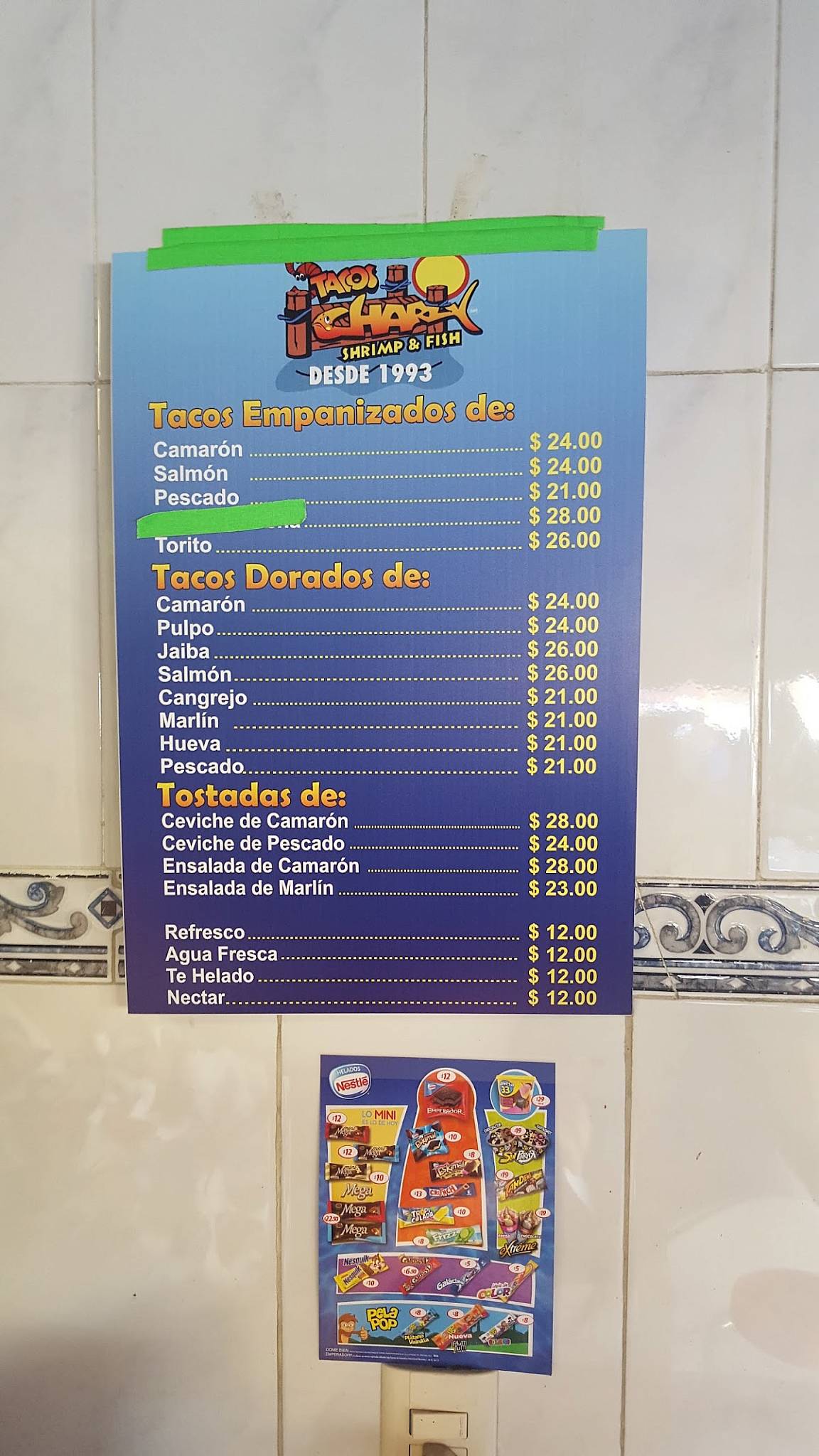 Carta del restaurante Tacos Charly, Guadalajara, C. Orozco y Berra 391
