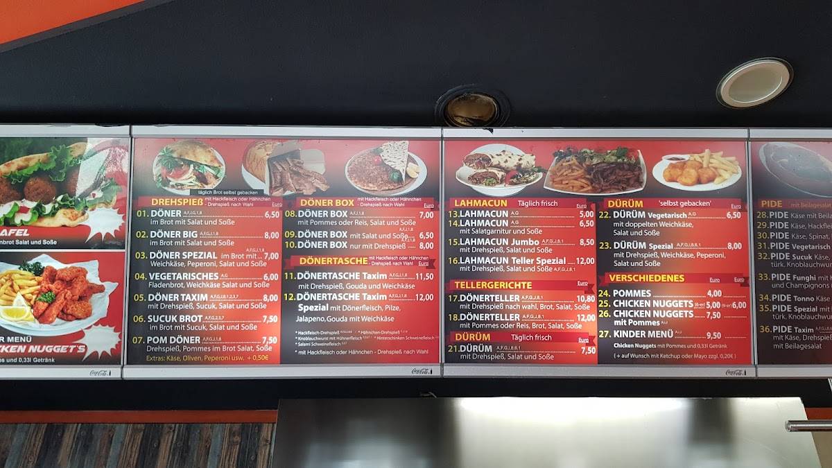 Speisekarte von Taxim - Türkische Spezialitäten restaurant, Illertissen