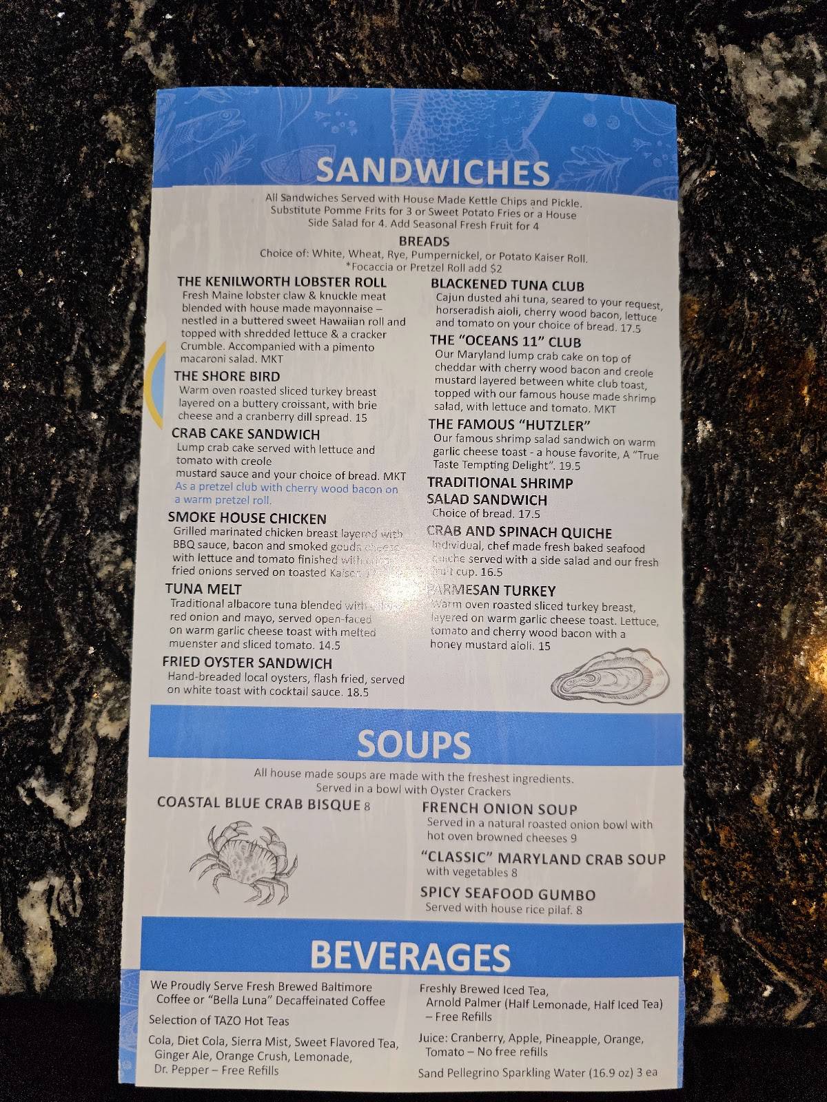 Menu at The Gourmet at Kenilworth restaurant, Towson