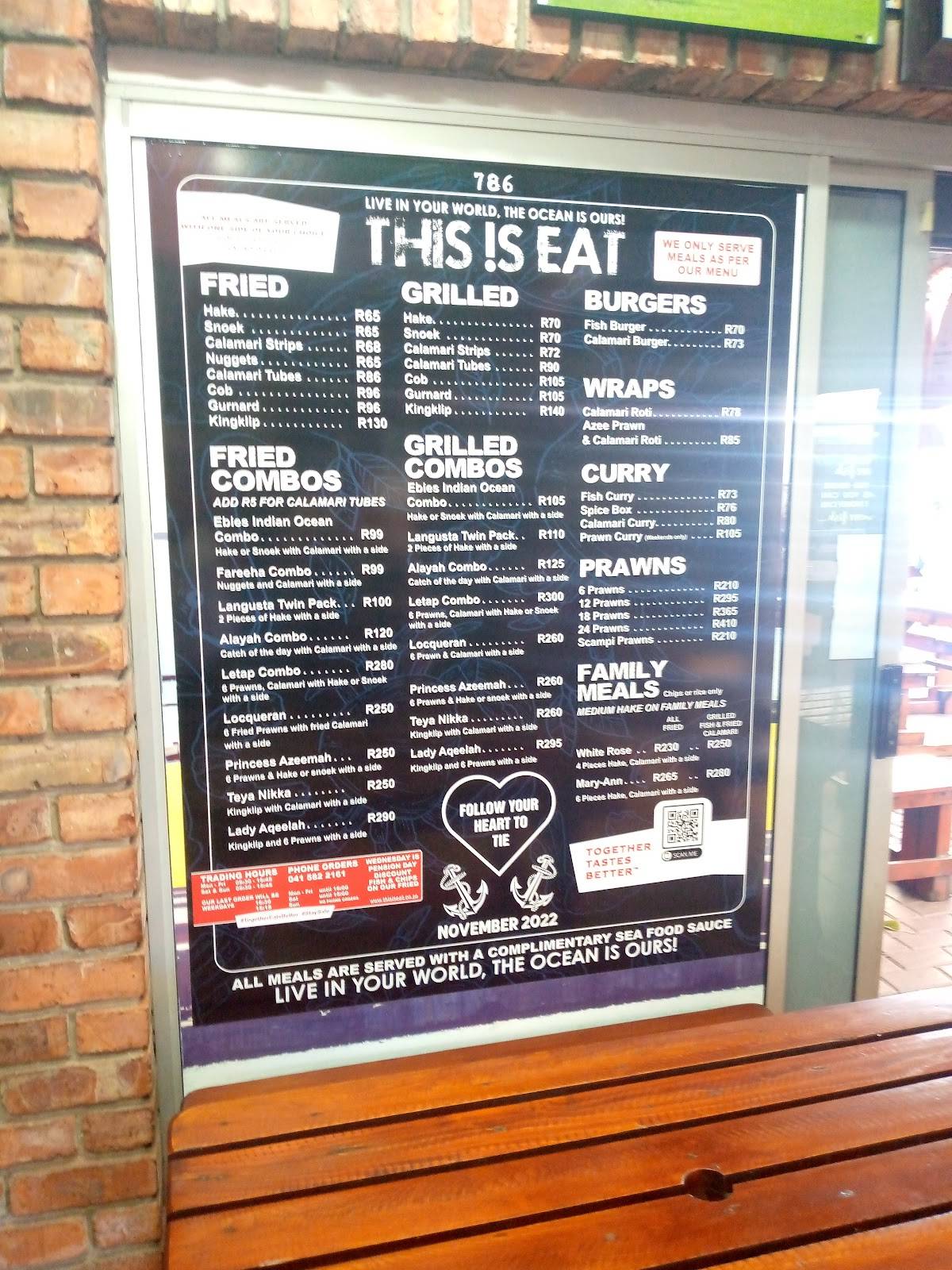 Menu at This Is Eat restaurant, Port Elizabeth