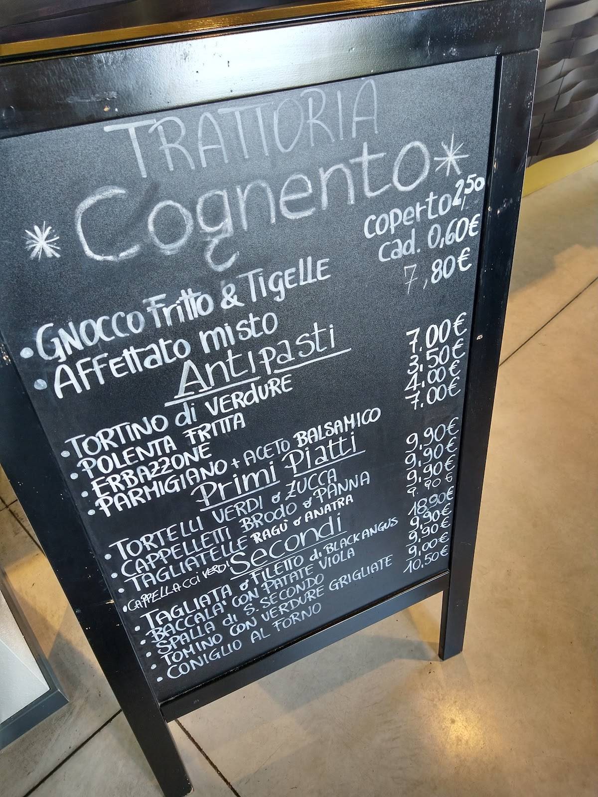 Menu da Trattoria Cognento Reggio Emilia ristorante, Reggio Emilia, Via ...