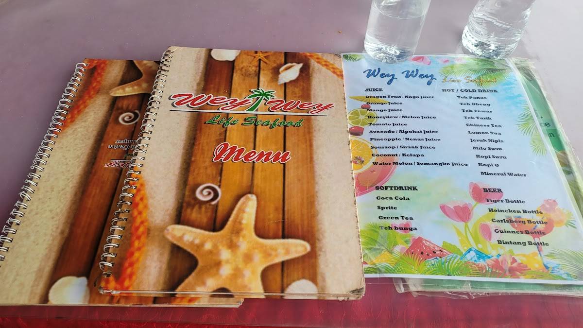 Menu at Wey Wey Seafood restaurant, Batam