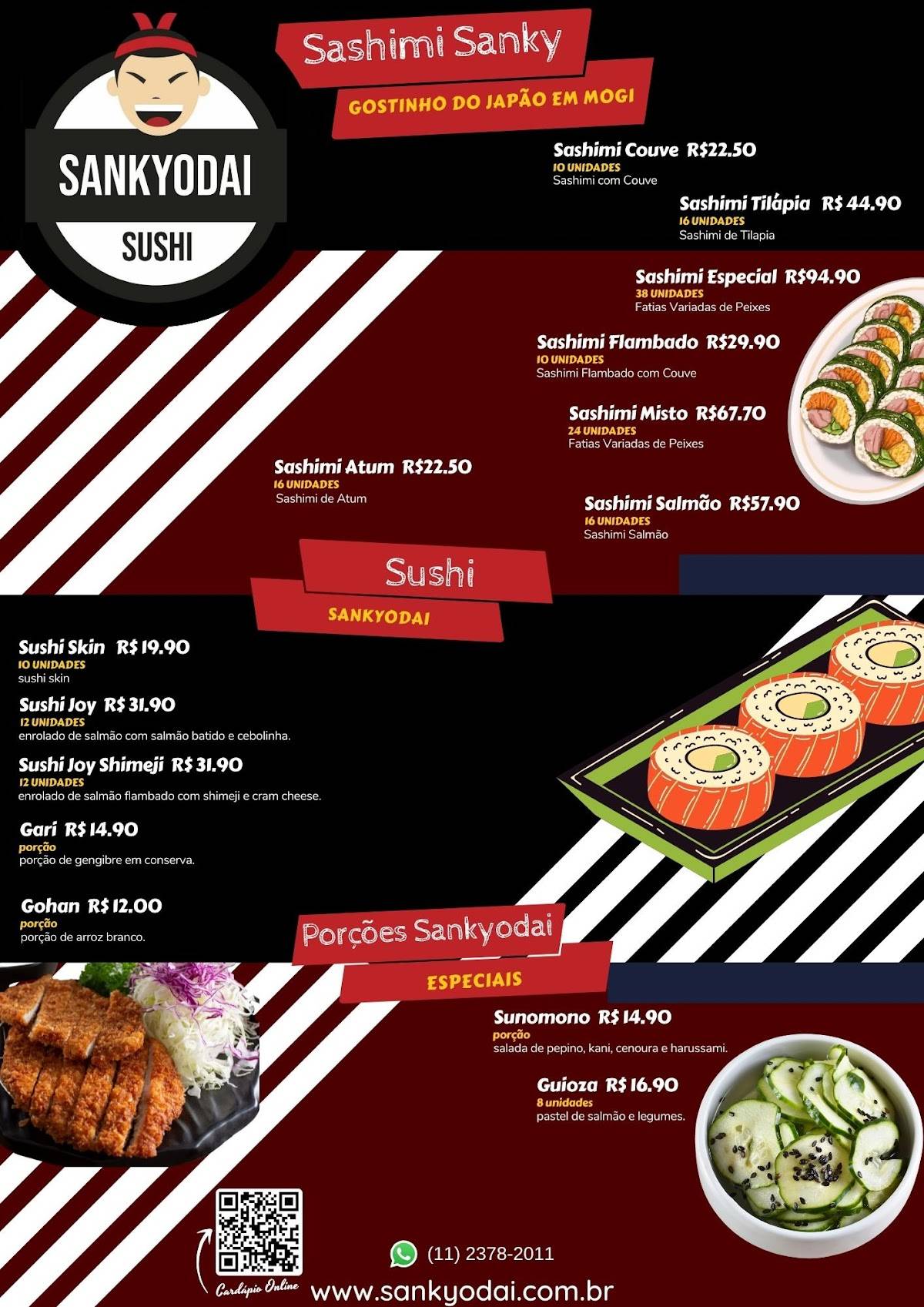 Menu em Restaurante Japonês - SANKYODAI SUSHI, Mogi das Cruzes
