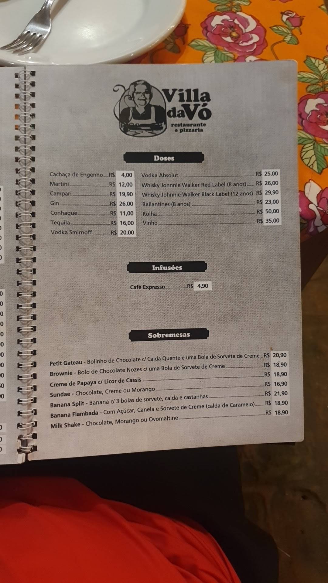 Menu em Villa da Vó restaurante, Olímpia