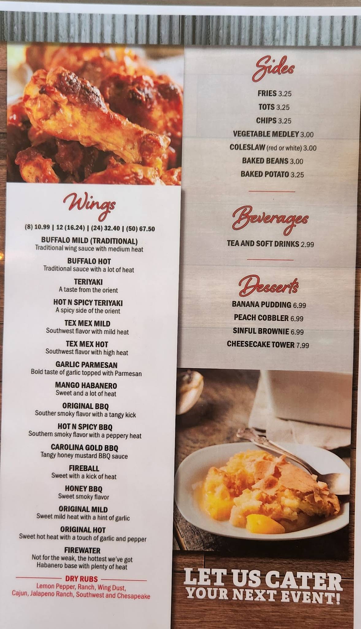 Menu at Reubens (Greer) restaurant, Greer