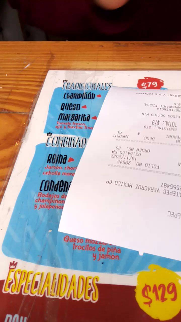 Carta del restaurante Rey Pizza - Coatepec, Coatepec