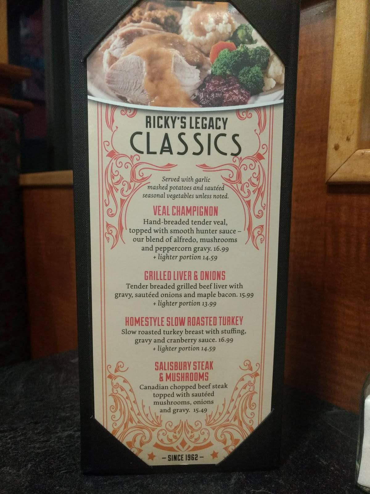 Menu at Ricky's All Day Grill - Peterborough restaurant, Peterborough