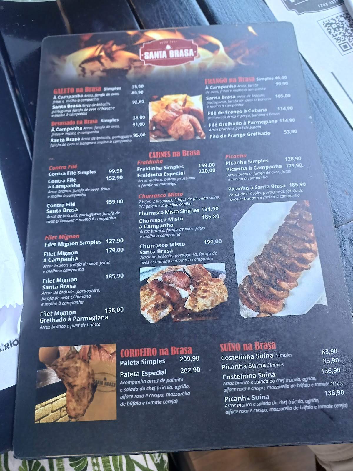 Menu em Santa Brasa Freguesia restaurante, Rio de Janeiro