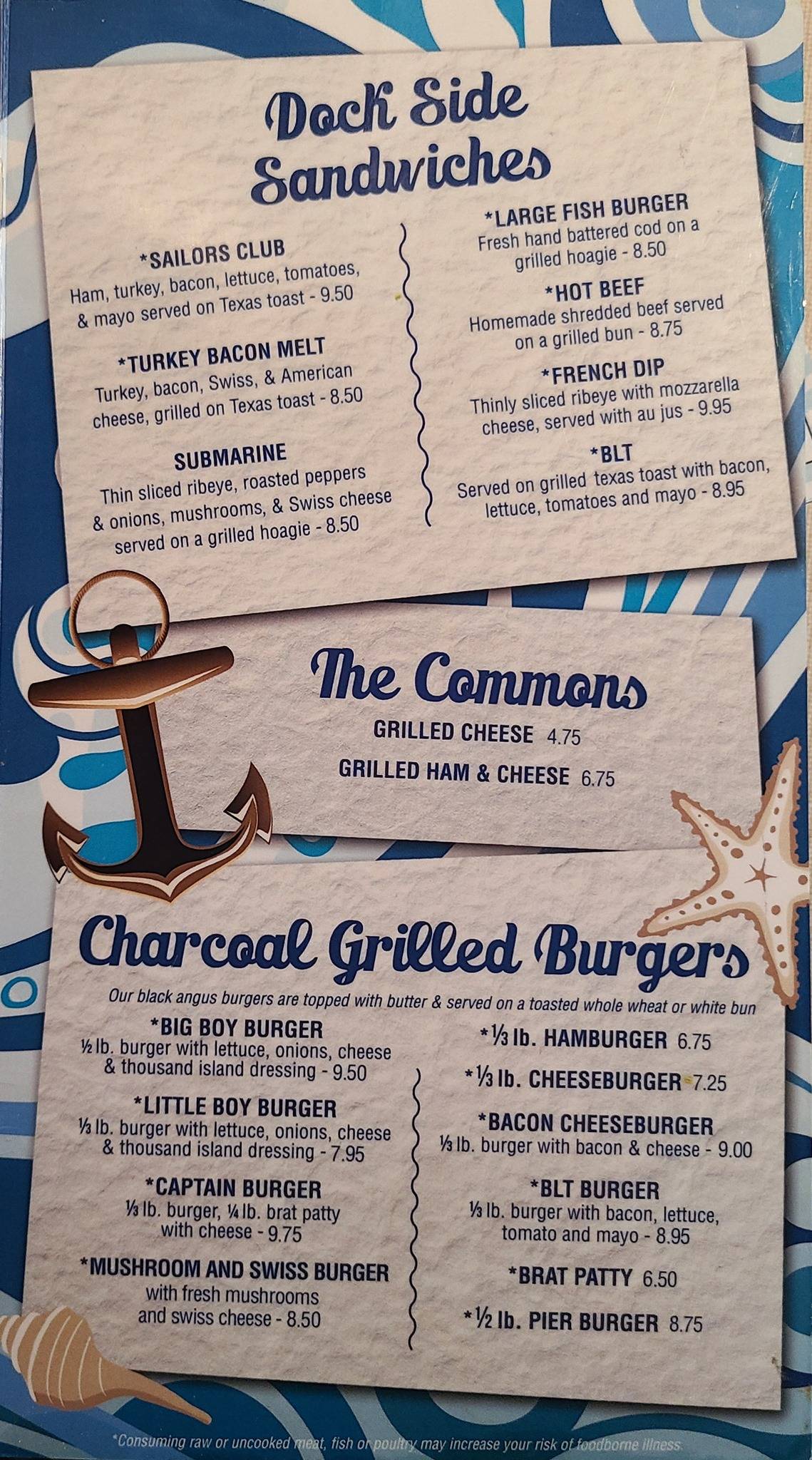 Menu at River Street Pier pub & bar, Green Bay