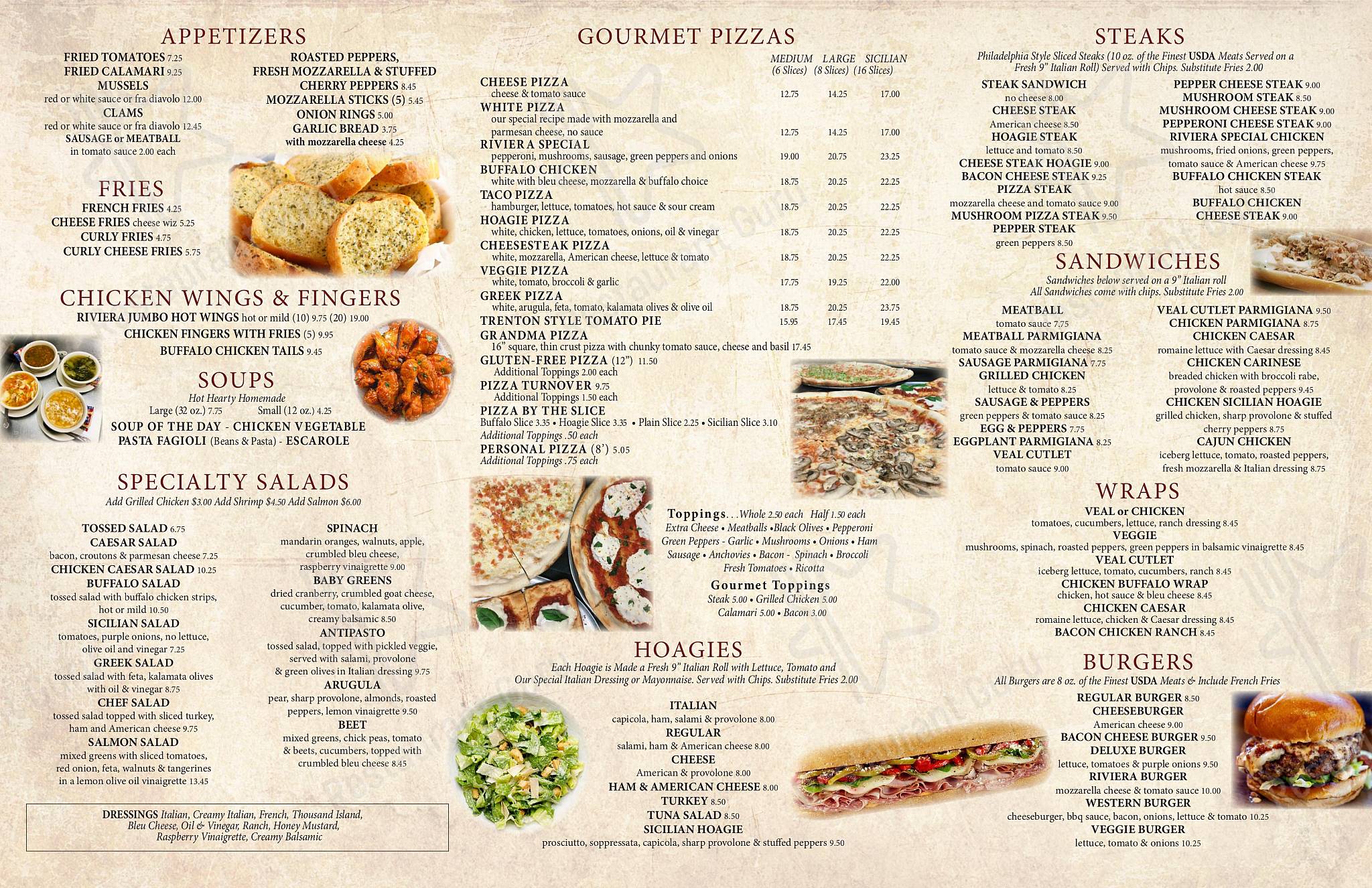 Menu at Riviera Pizza pizzeria, Medford Lakes, 6 Stokes Rd