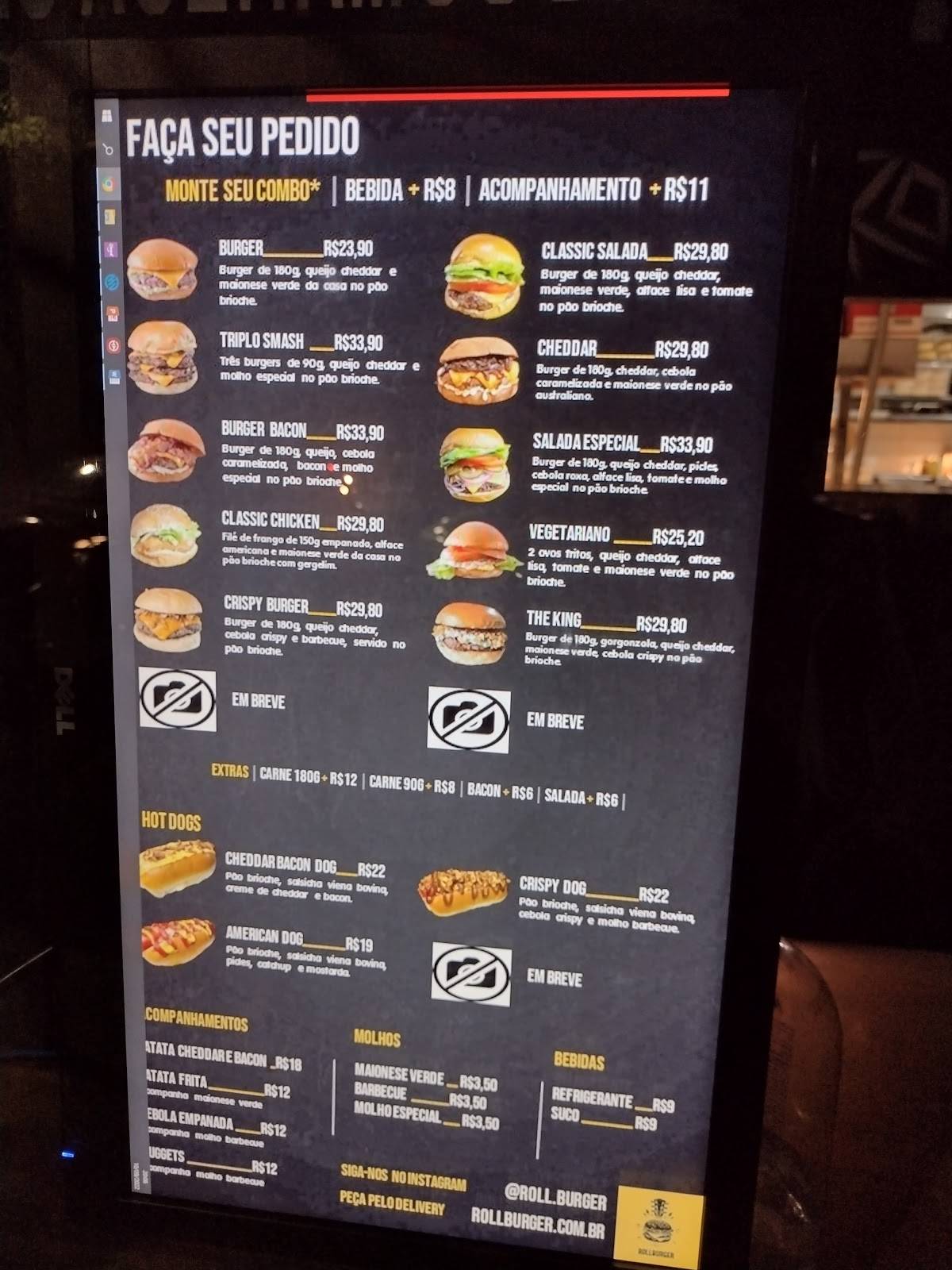 Menu em Rollburger - Hamburgueria em Barueri e Alphaville, Barueri