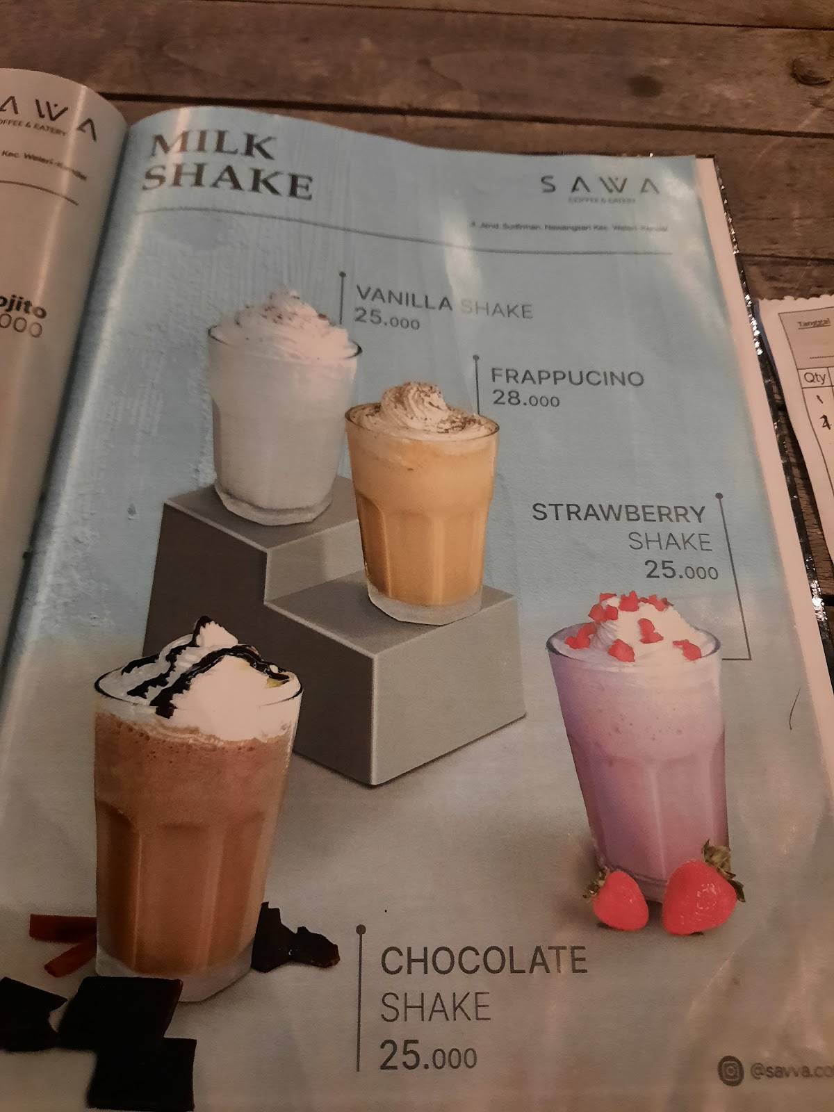 Carta del café SAVVA Coffee & Eatery, Weleri
