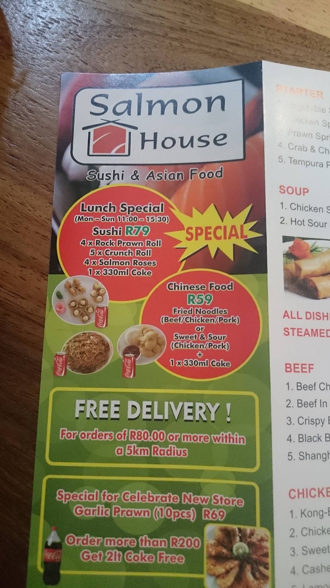 Menu at Salmon House, Goedemoed,Durbanville restaurant, Cape Town, 20 ...