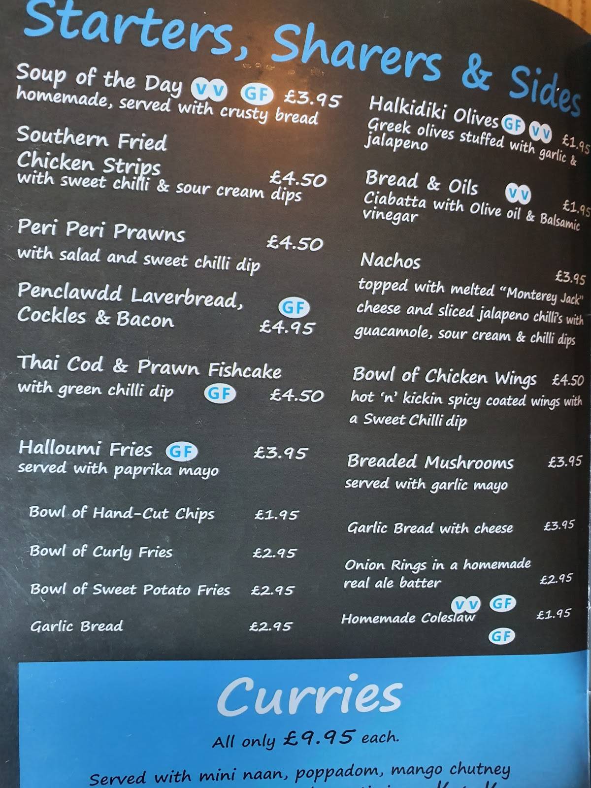Menu at Saltwater Inn pub & bar, Porthcawl