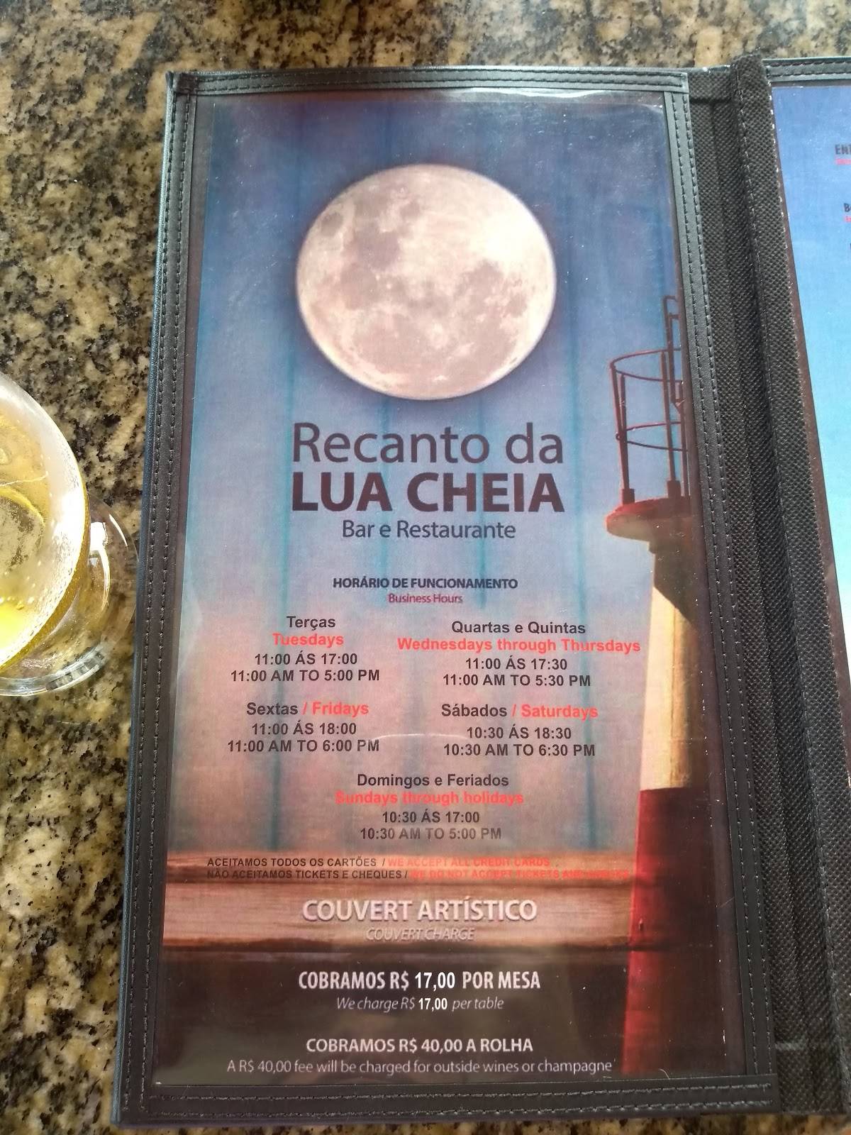 Menu em Bar Recanto da Lua Cheia, Salvador