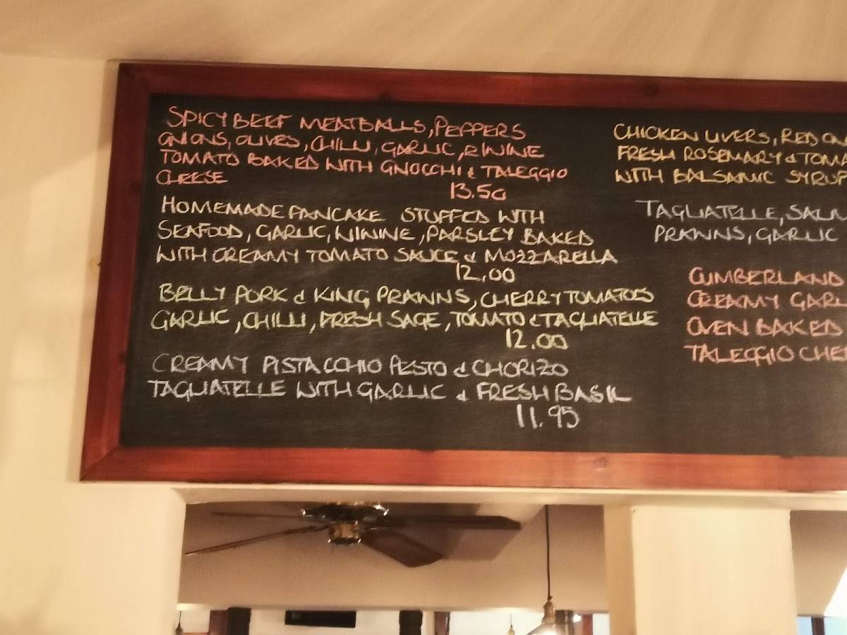 Menu at Salvana's Restaurant, Barrow-in-Furness