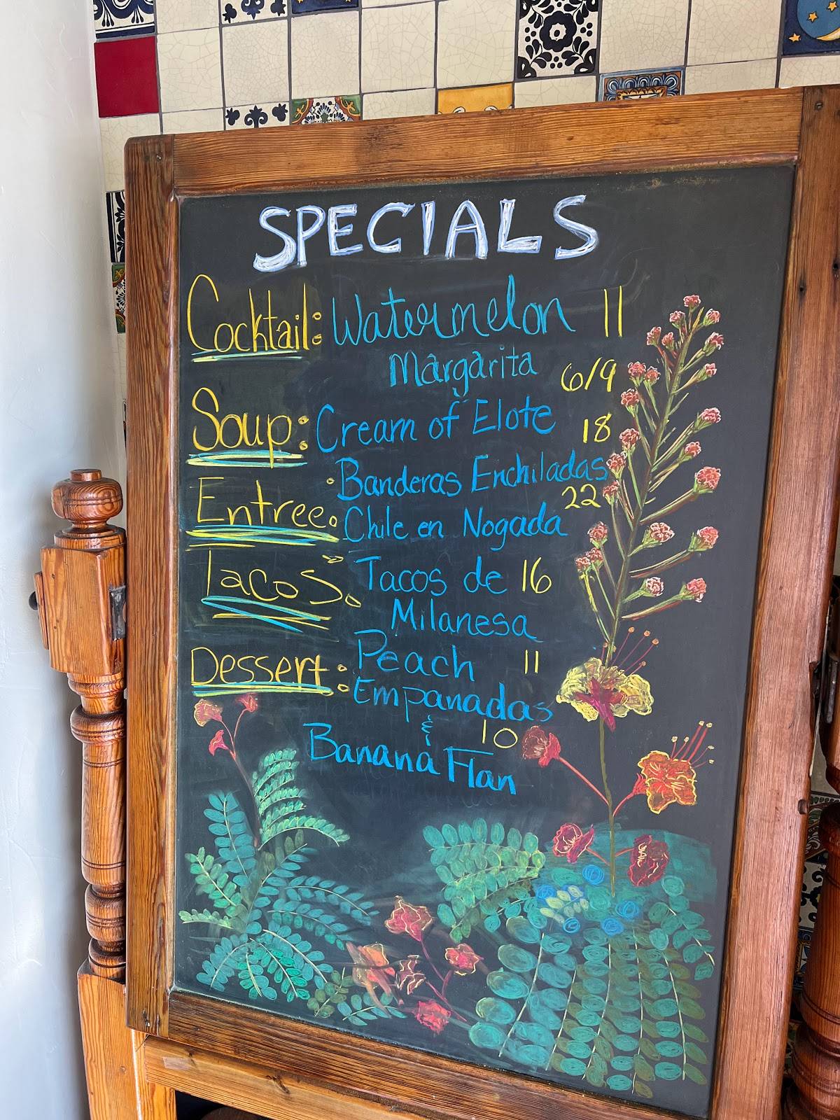Menu at La Fonda On Main restaurant, San Antonio
