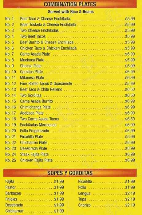 Menu at San Diego Tacos restaurant, Irving, N MacArthur Blvd