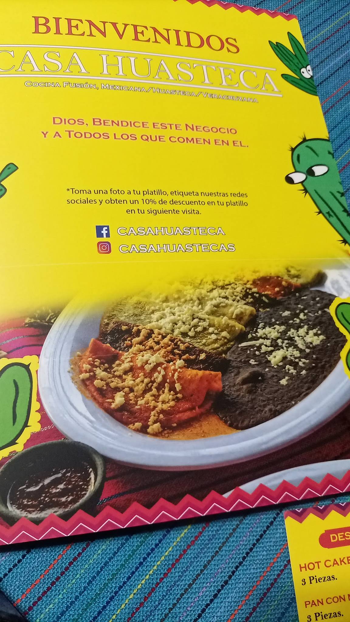 Carta del restaurante Casa Huasteca, San Nicolás del los Garza