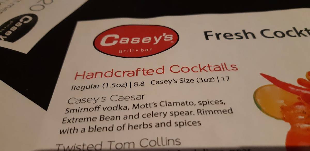 Menu at Casey's Grill.Bar, Sault Ste. Marie