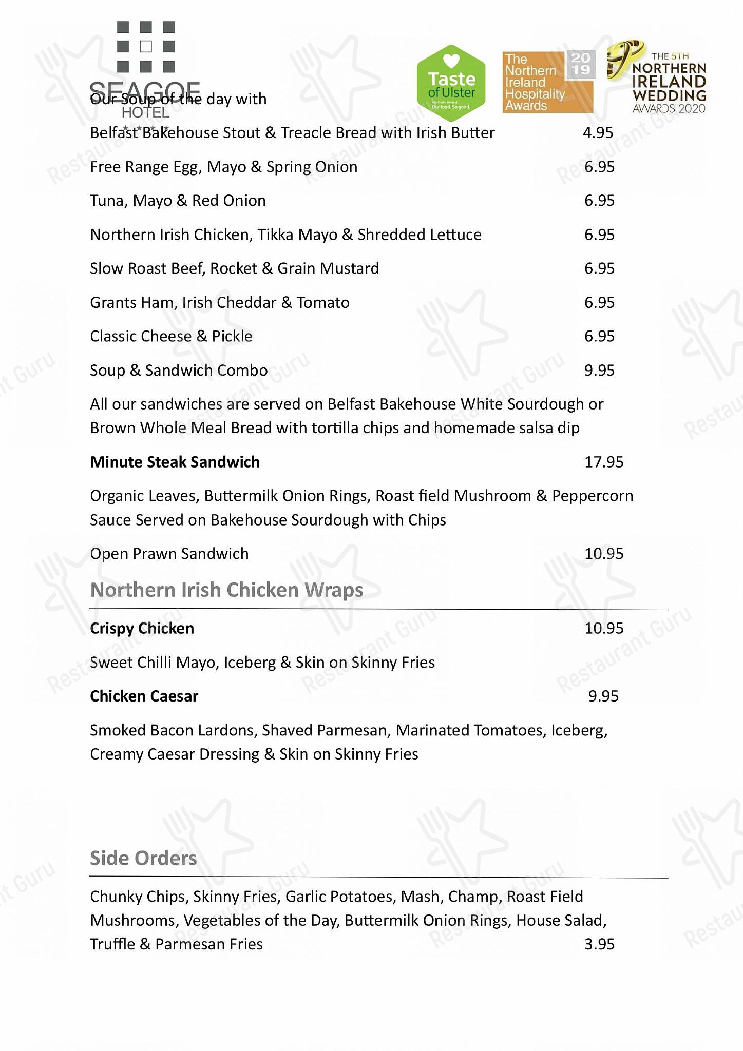 Menu at The Courtyard Bar and Restaurant, Portadown